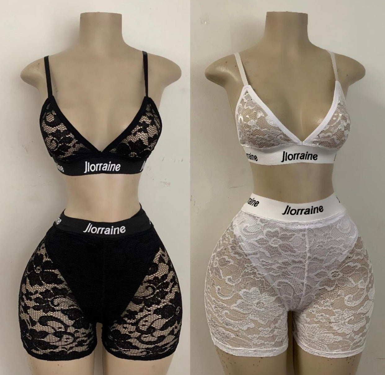 JLorraine Lace Set – Branded Lace Bralette Shorts | JLorraine – JLorraine Designs